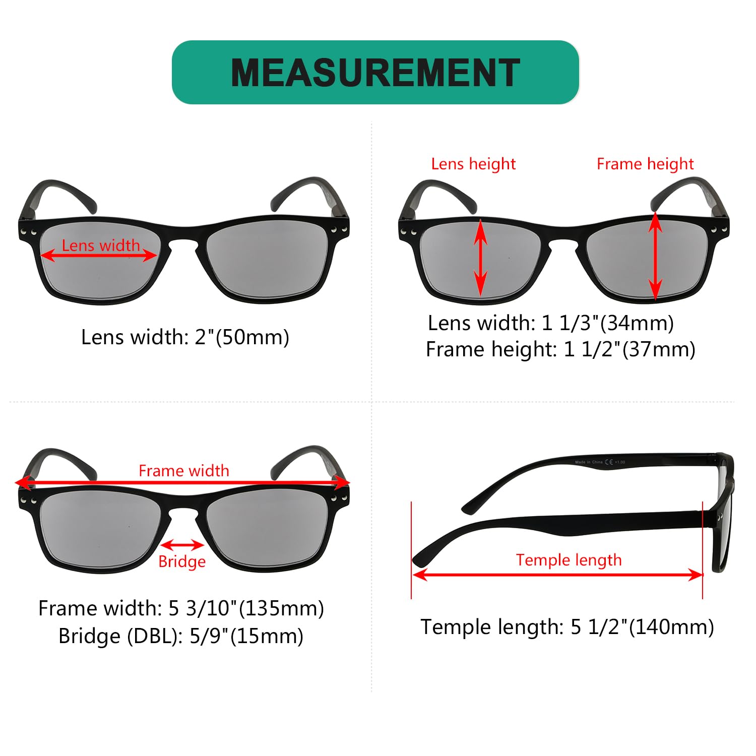 Optical Frames Measurement Chart Glasses Measurements | Frames Size