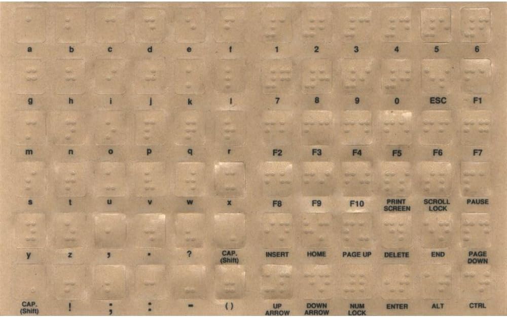 Transparent Keyboard Overlay Sticker Set, Braille : Amazon.co.uk ...
