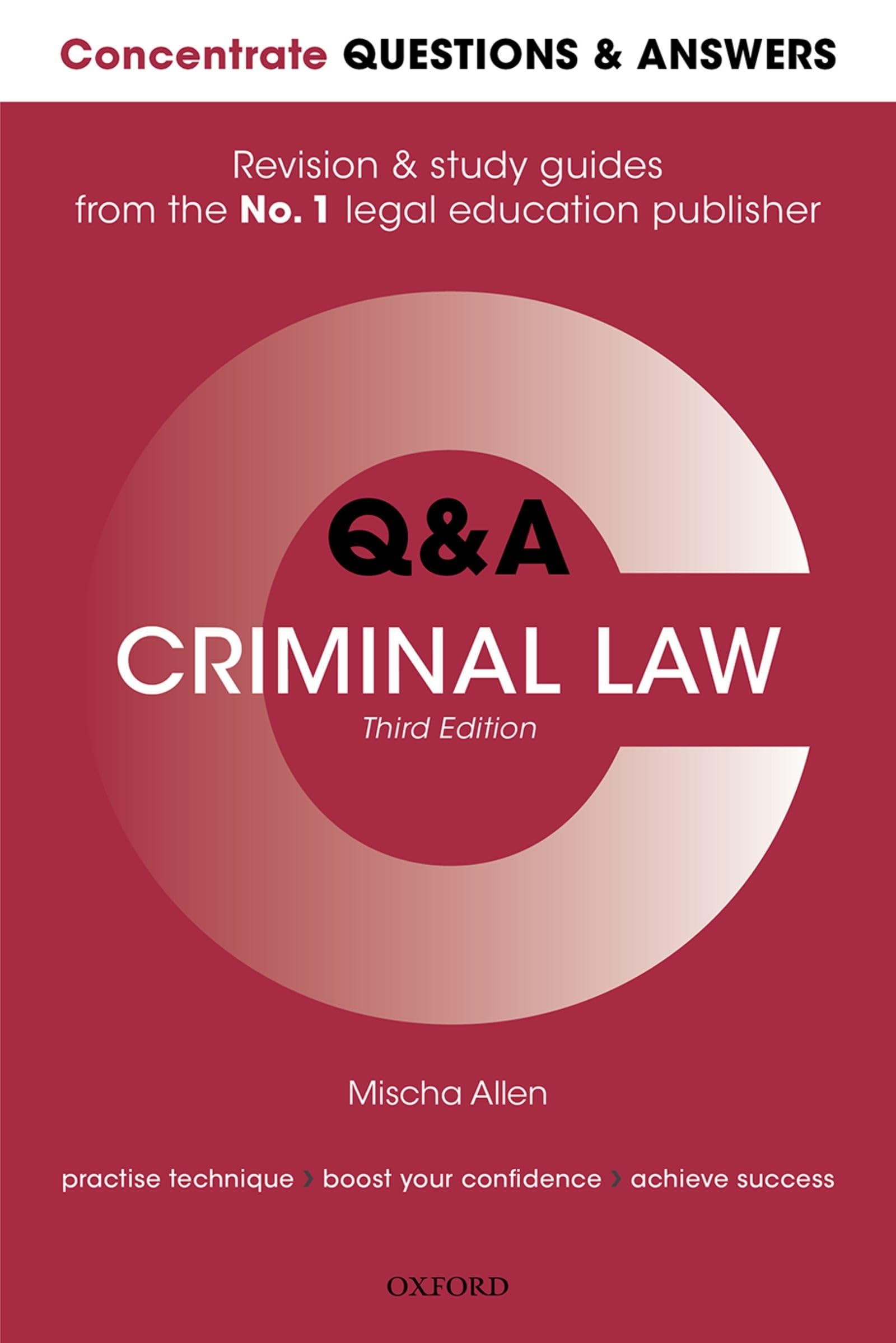Concentrate Questions and Answers Criminal Law: Law Q&A Revision and ...