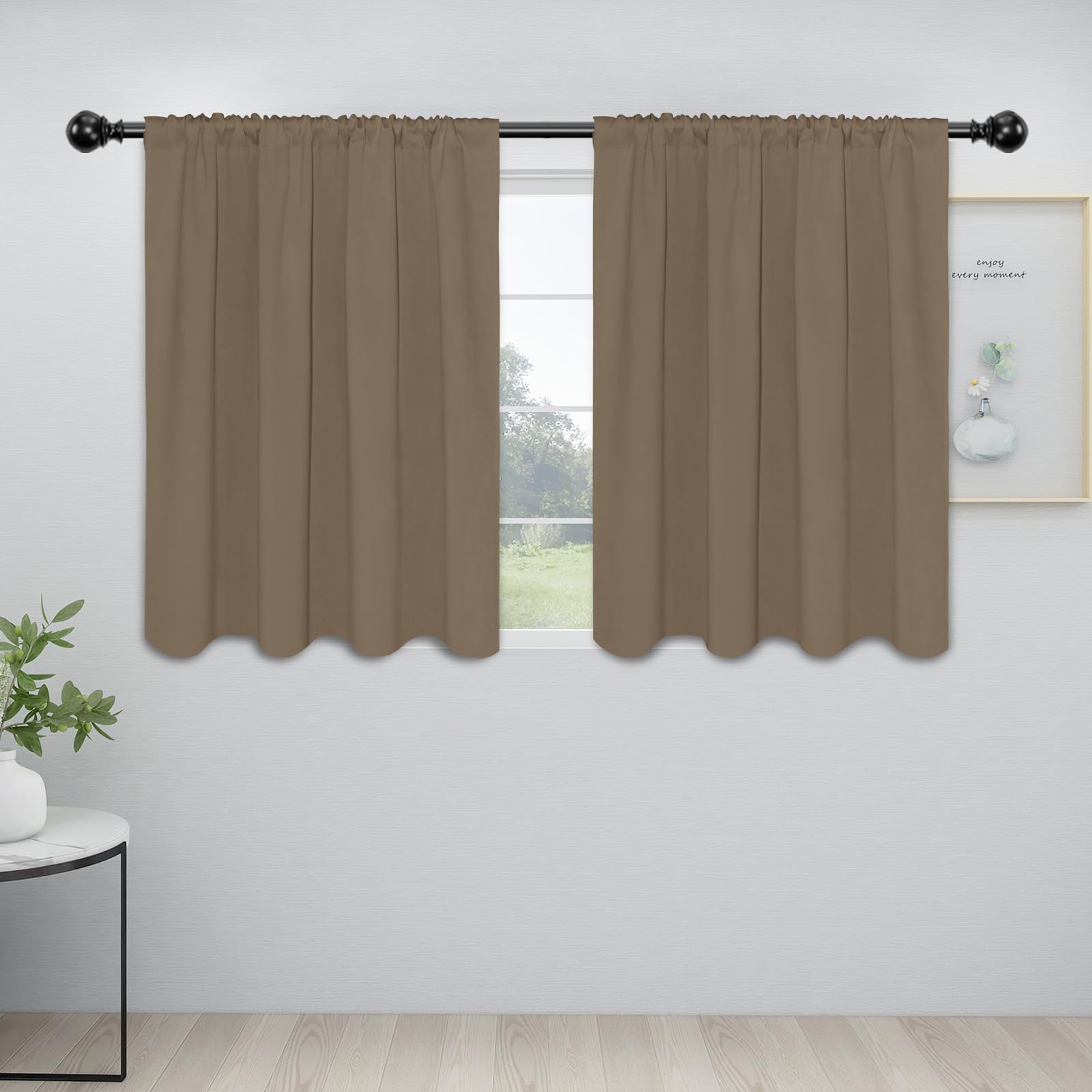 Amazon.com: Easy-Going Rod Pocket Blackout Curtains for Bedroom, Room ...