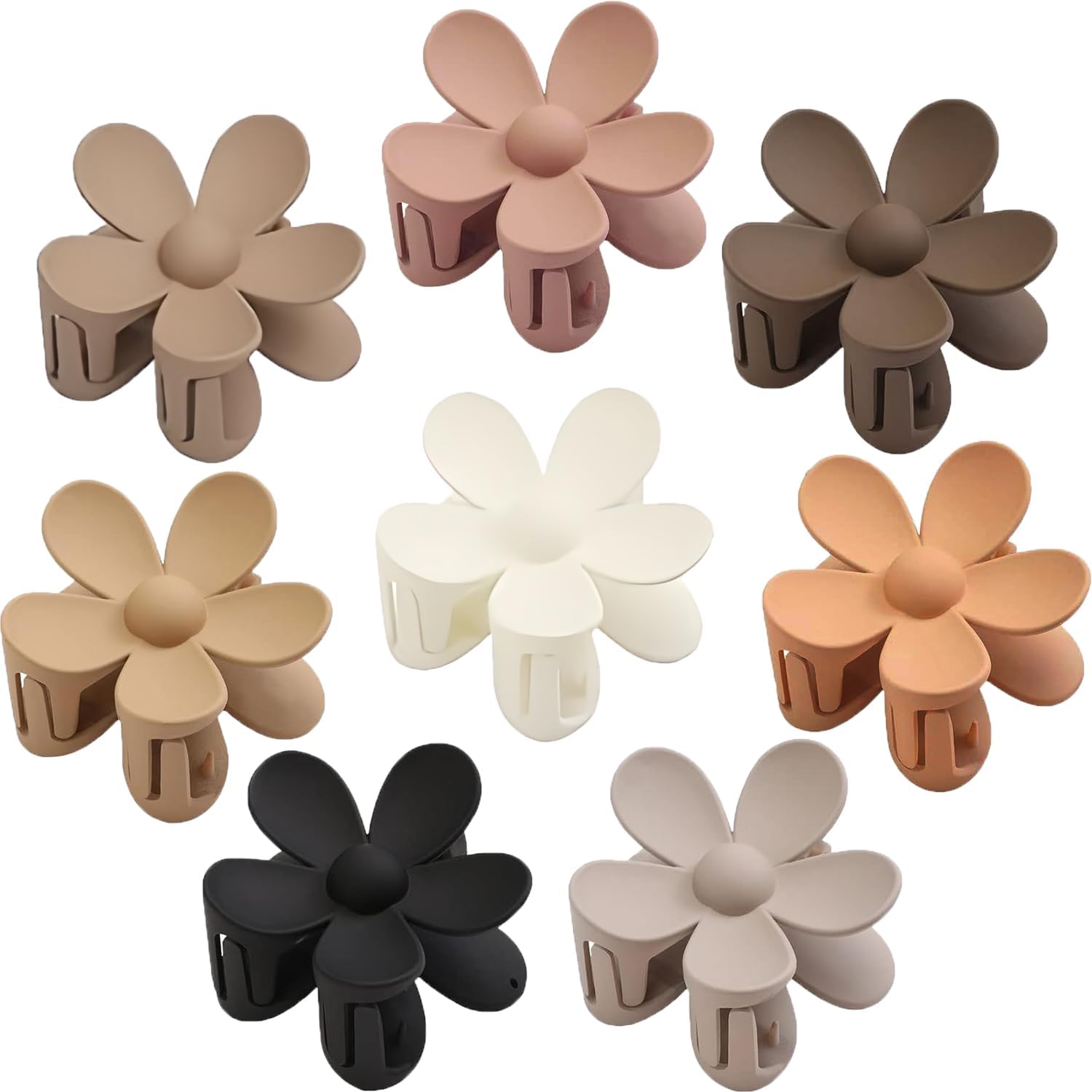 Amazon.com: 8PCS Flower Hair Clips, Large Claw Clips for Women Thick ...