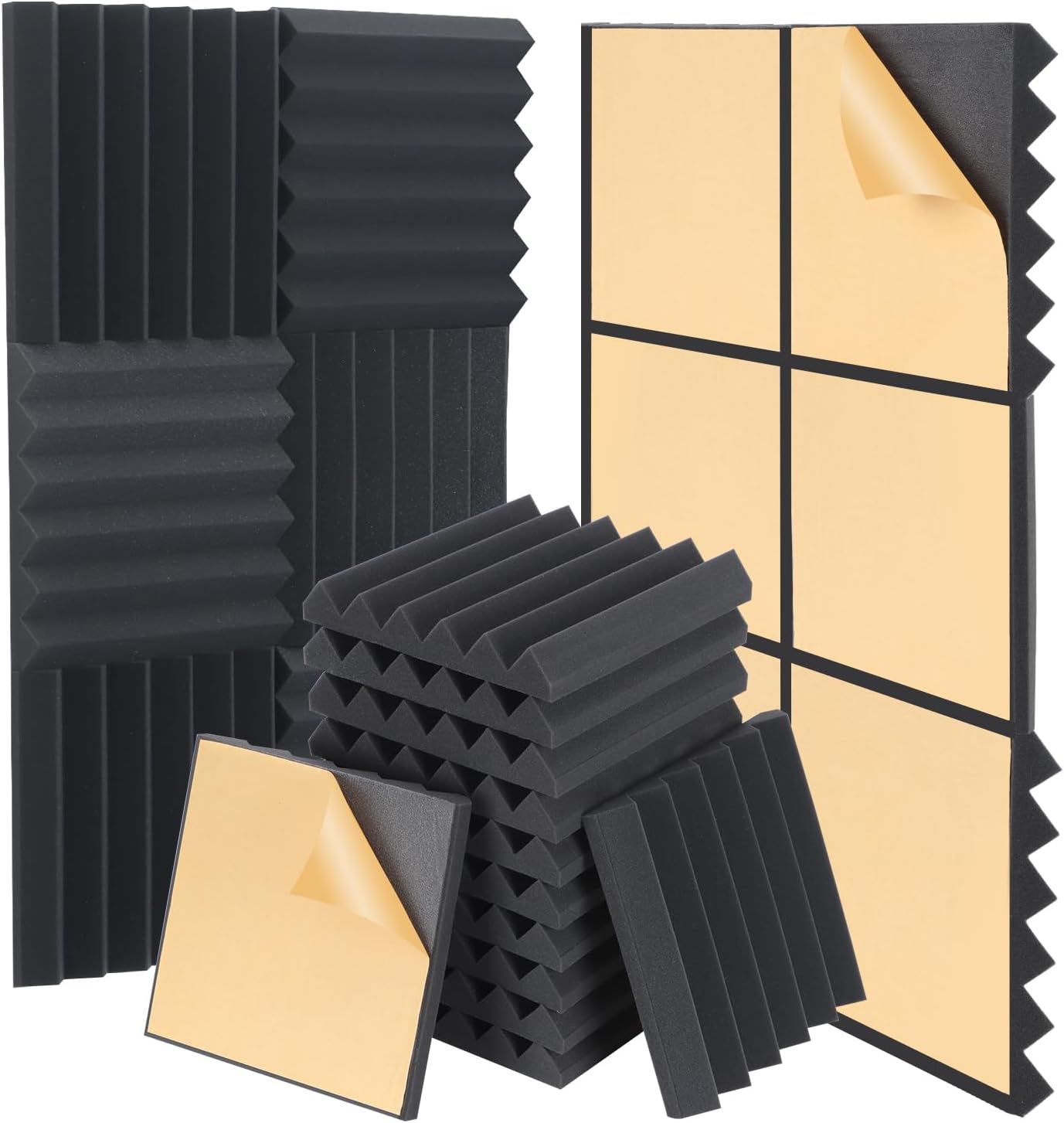 Amazon.com: Acoustic Foam Panels: Self-Adhesive Sound Dampening Panels ...