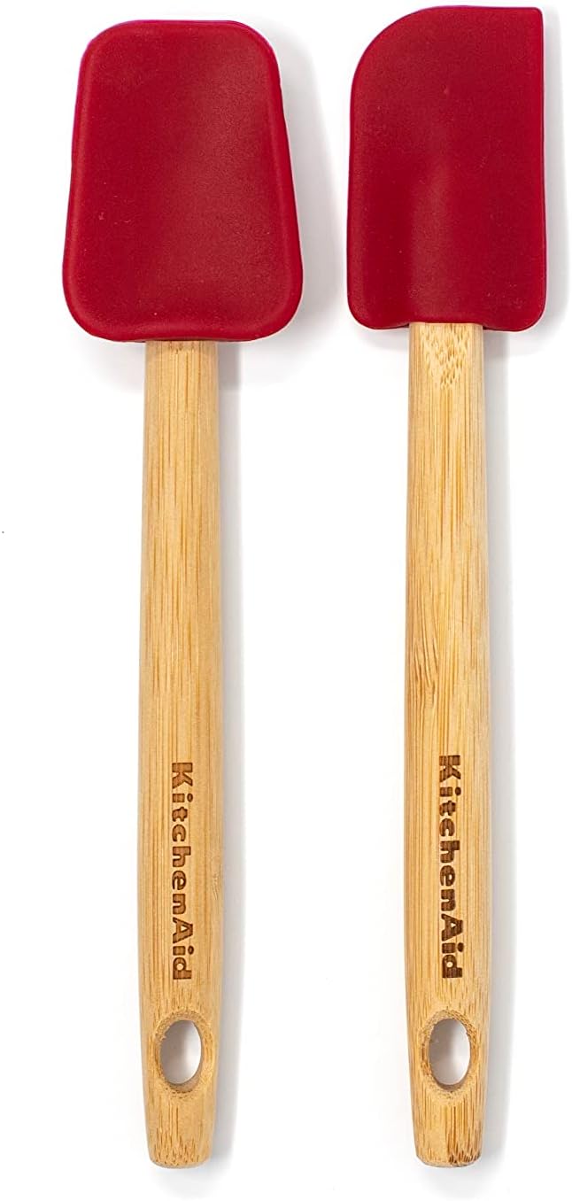 KitchenAid - Spatula Set, 2-Piece Mini Silicone Spatulas with Bamboo ...