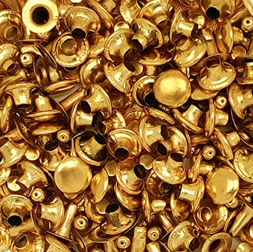 Nimida™ Single Cap Rivets | Brass | Medium Size-7 mm | Golden | for DIY ...