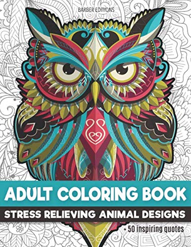 Amazon.com: ADULT COLORING BOOK - Stress Relieving Animal Designs: 50 ...