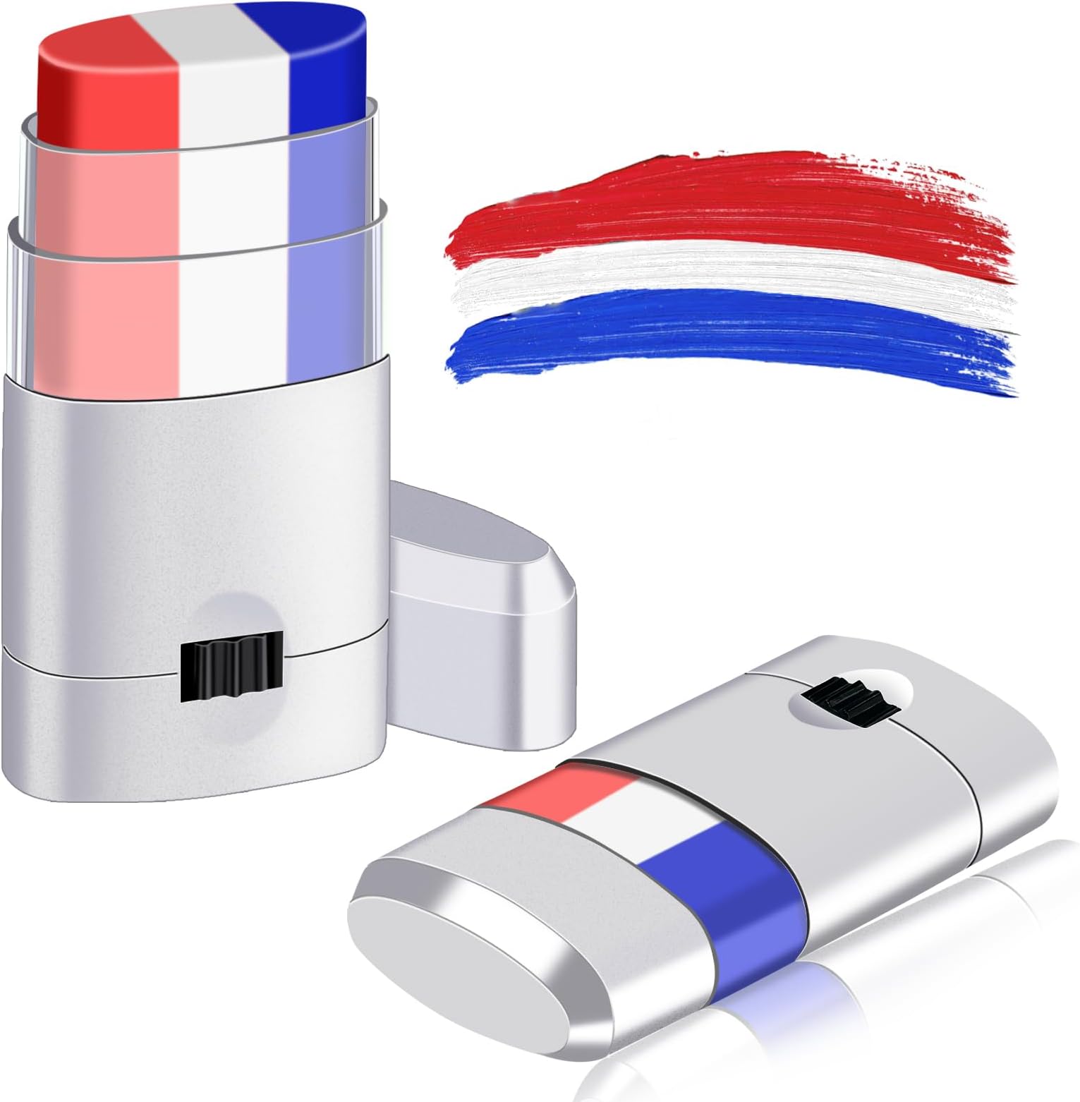 Amazon.com: 4 Pcs Red White and Blue Face Paint Sticks for football ...