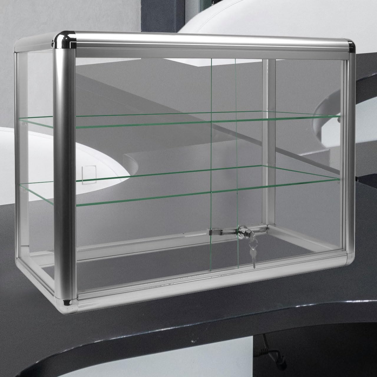 Roxy Tent NEW Countertop Aluminium & Glass Display Showcase 600 X 300 X ...