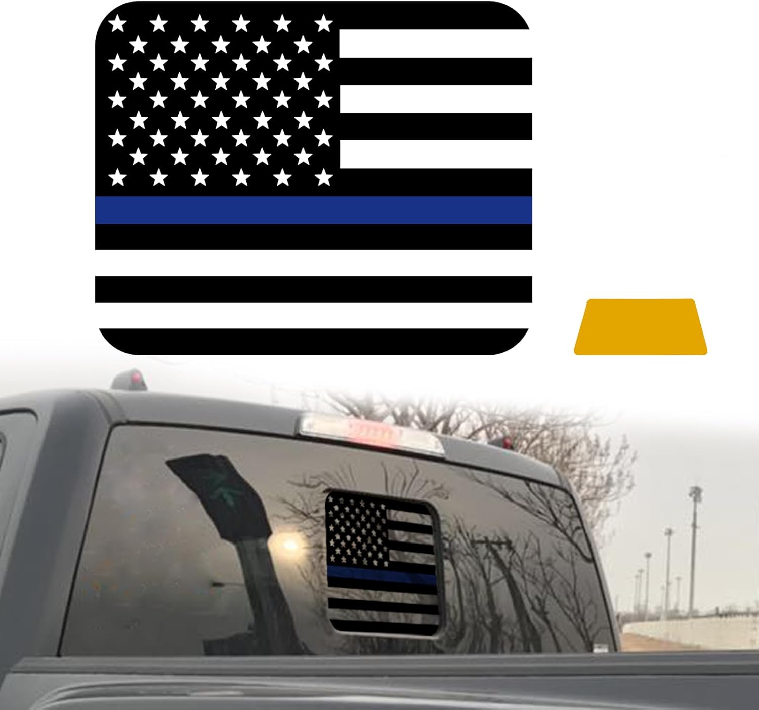 Amazon.com: Rear Middle Window American Flag Decal Compatible with Ford ...