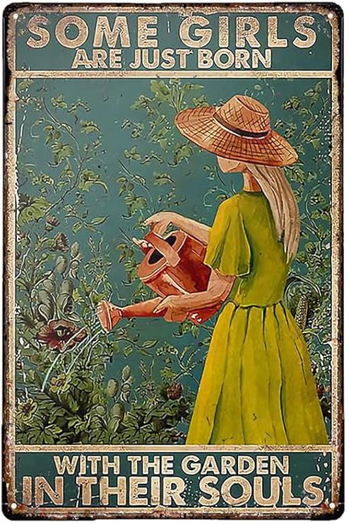 Amazon.com : Funny Signs Metal Tin Sign Garden Signs Some Girls Are ...
