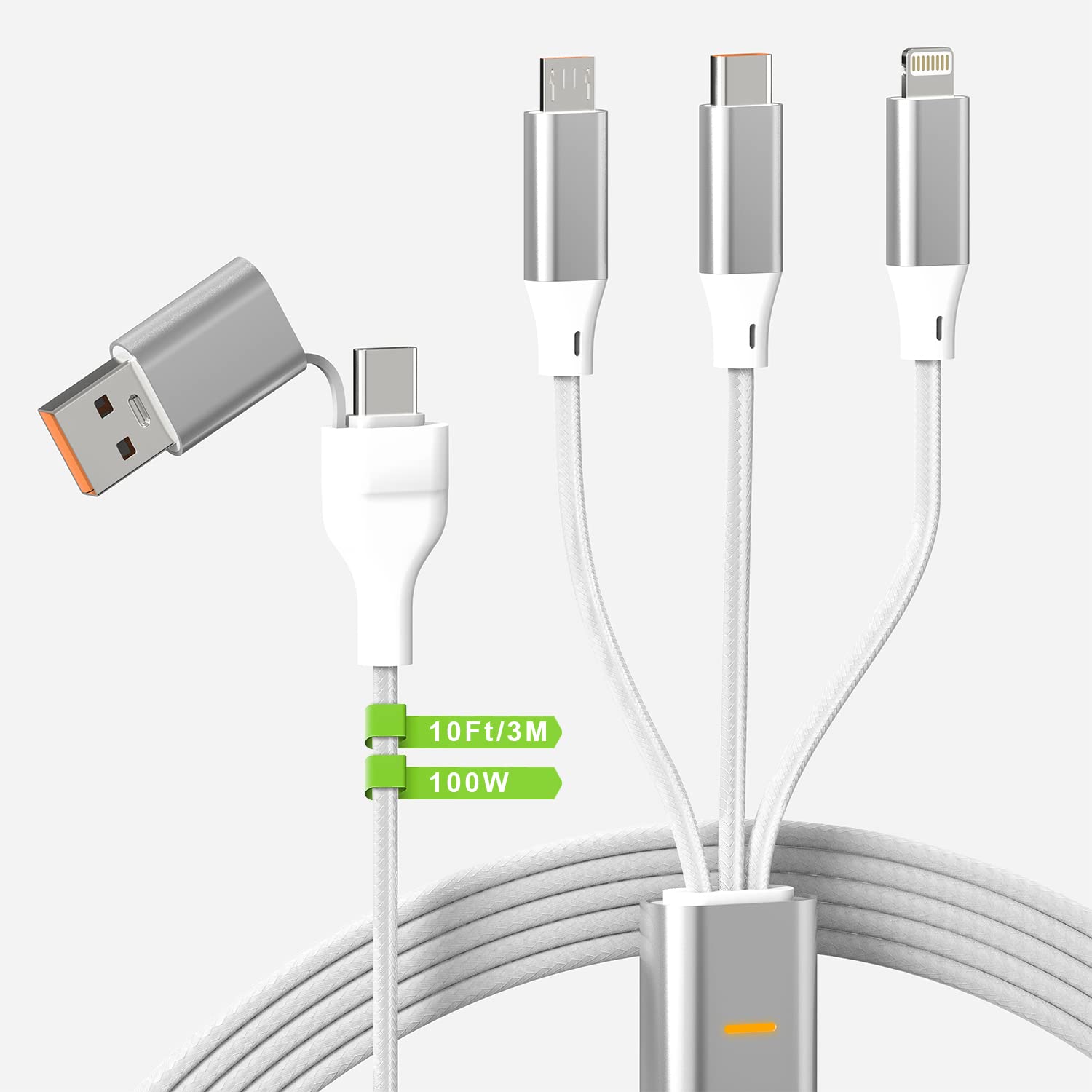 Amazon.com: 100W USB C to Multi Charging Cable, 10Ft USB C/A to ...