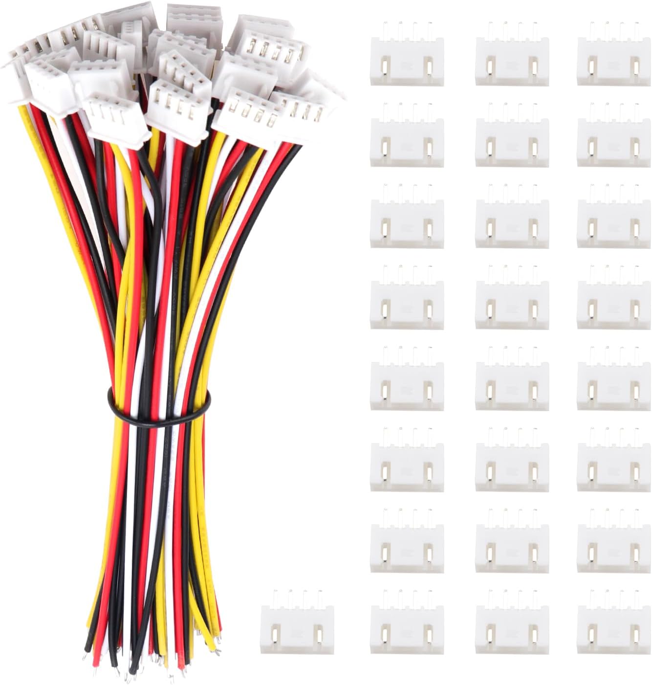 Lyeteung 25 Paires JST 2.54 XH 4 Pin Connecteur, Micro JST XH 4-Broches Connecteur Plug Mâle ...