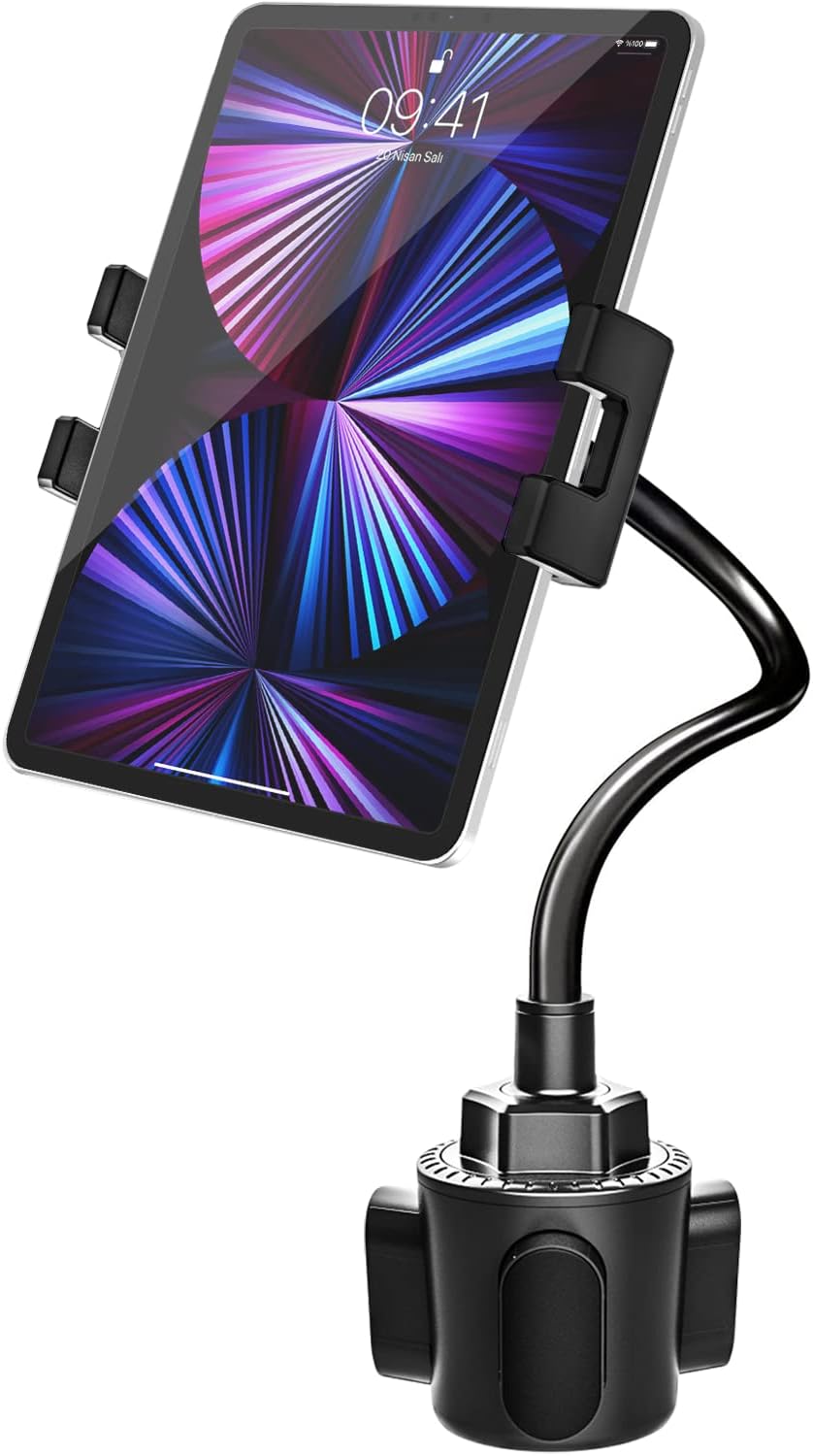 Amazon.com: Cup Holder Tablet Mount for iPad: Car Cup Holder Tablet ...