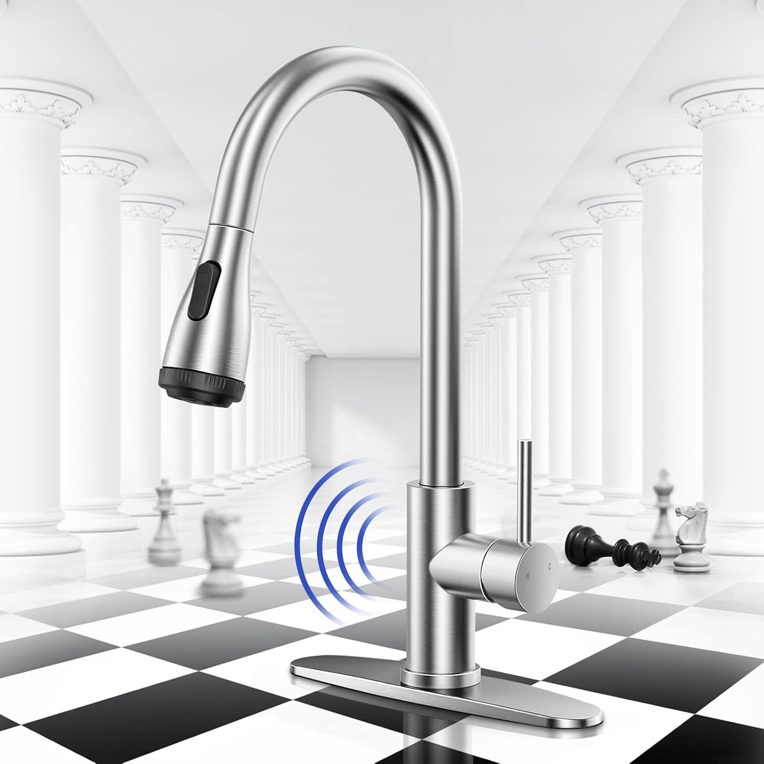 Touchless Kitchen Faucet-Smart Kitchen Sink Faucet Sensor, 4Mode Pull ...