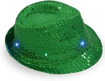 Amazon.com: LKQBBSZ Light Up Patriotic Cowboy Hat LED Sequin Fedora ...