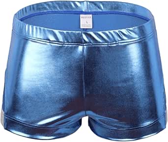 Men's Shiny Liquid Metallic Boxer Briefs Split Side Bulge Pouch ...