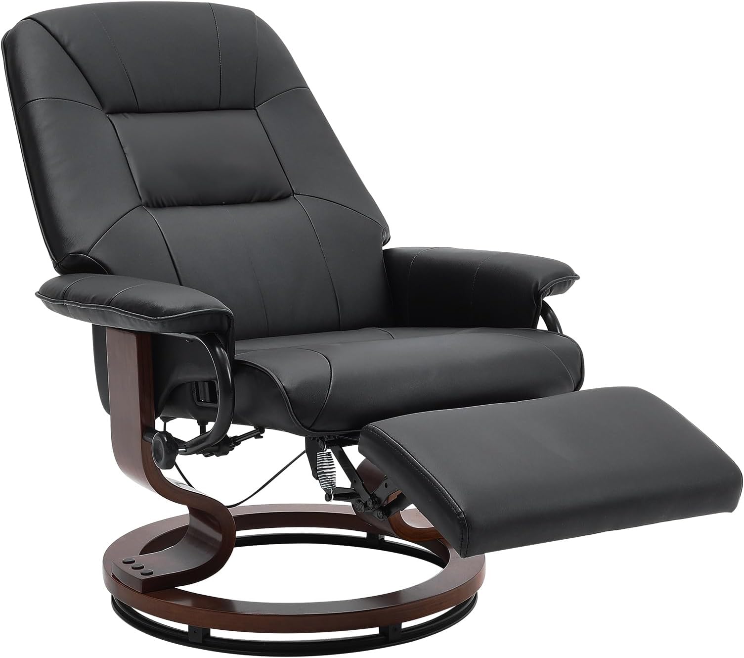 INMOZATA PU Leather Recliner Armchair with Adjustable Leg Rest and ...