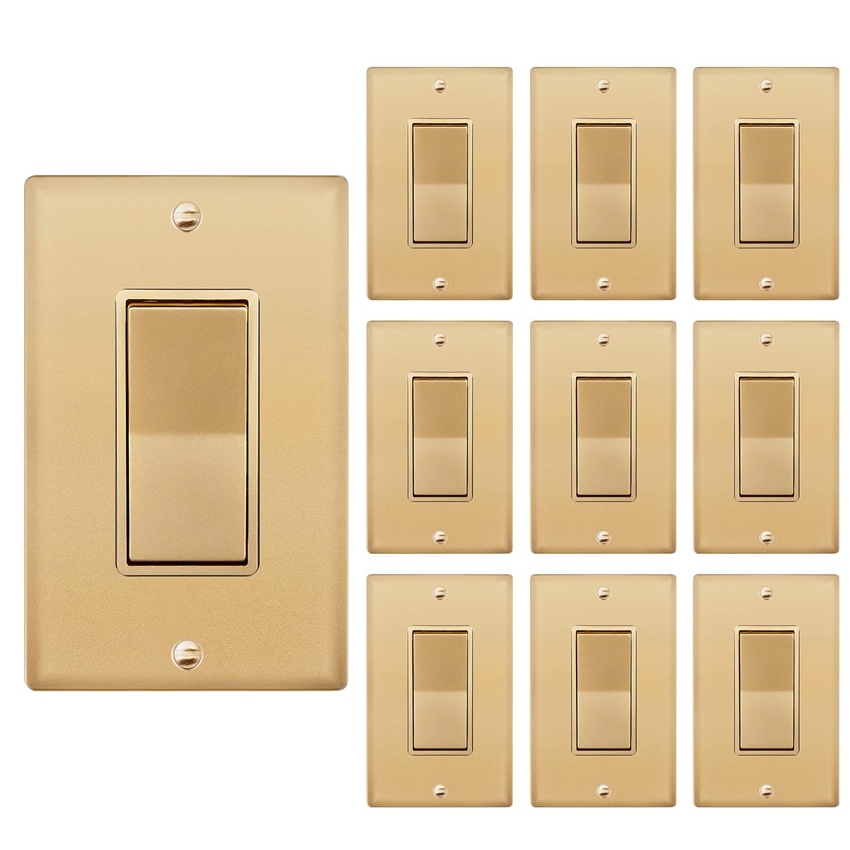 Snapklik.com : Micmi Golden Wall Light Switch, Single Pole Decorator ...