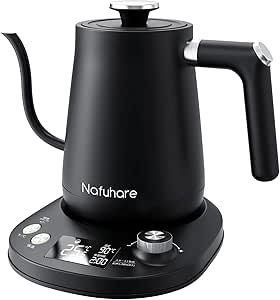 Amazon | 【Nafuhareオリジナル】 電気ケトル コーヒーケトル 0.8L 1200W 温度調節 保温機能 ドリップケトル 細口 コーヒーポット 1℃単位温度設定 2時間保温 ...