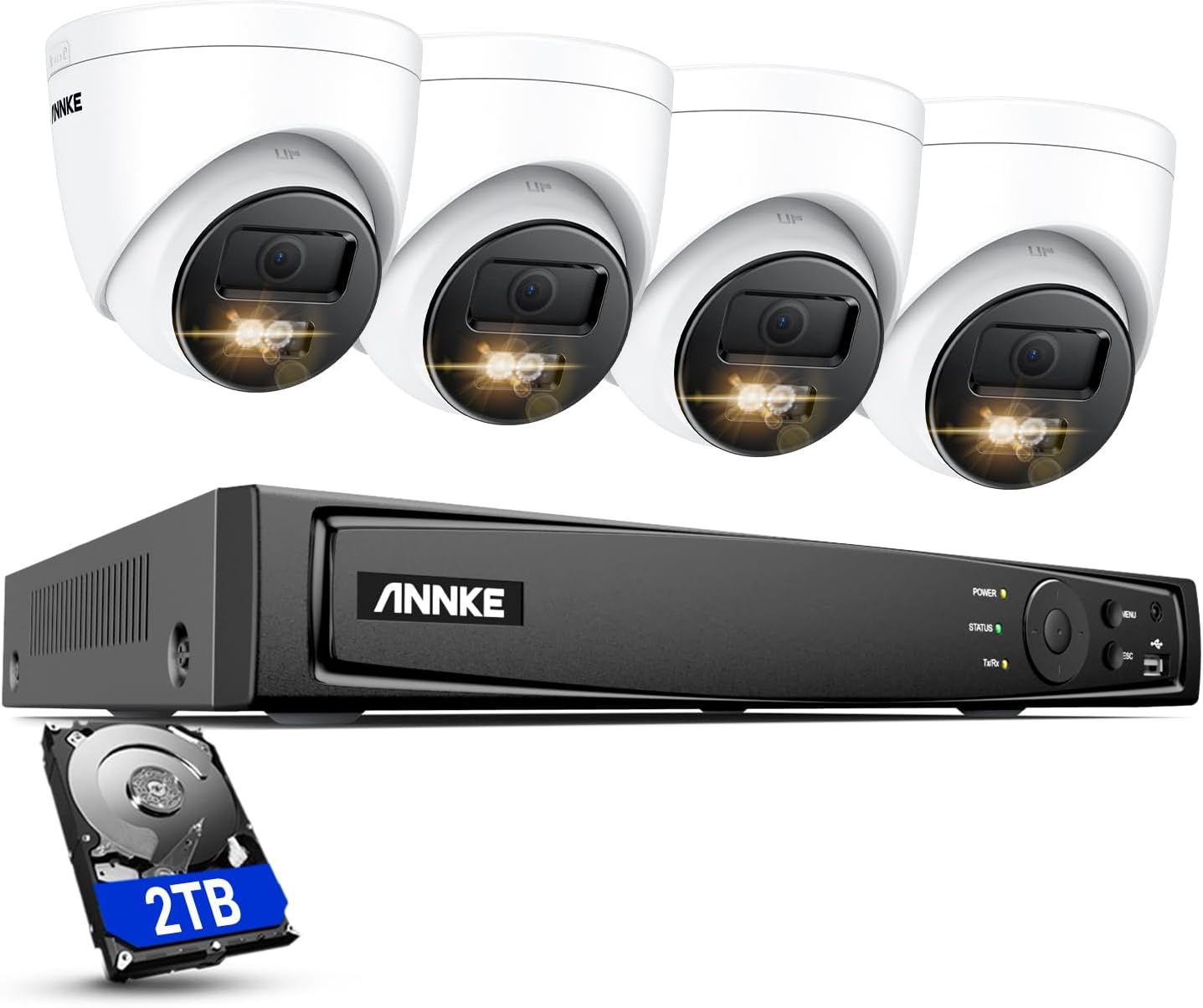 ANNKE 16CH 4K POE CCTV Camera System with AI Human Vehicle Detection, 8x 8MP Dome Security IP ...
