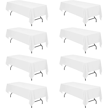 Amazon.com: Haewlear 6 Pack White Tablecloths for Rectangle Tables 60 x ...
