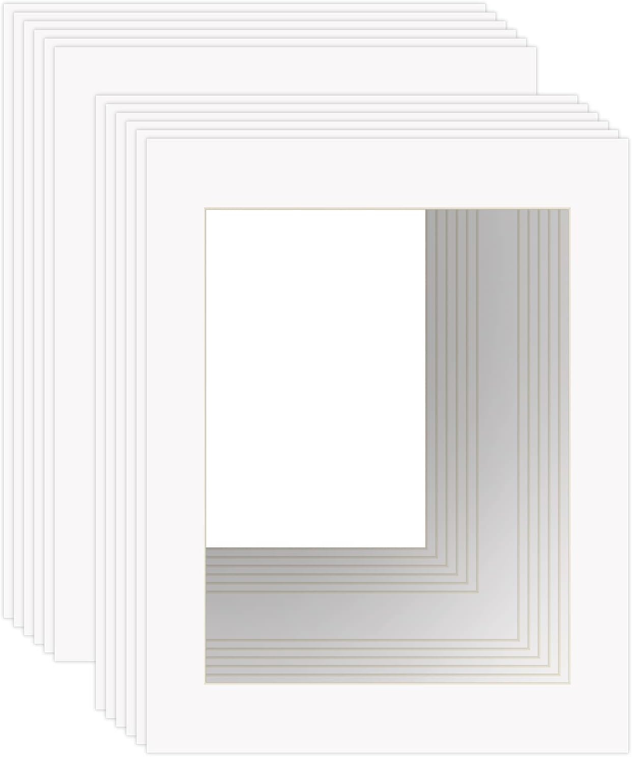 Amazon.com: 11x14 Bevel Cut Picture Mat for 9x12 Photos Acid Free ...