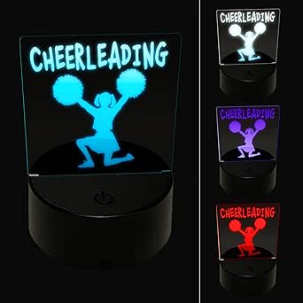 Cheerleading Cheerleader Fun Text 3D Illusion LED Night Light Sign ...
