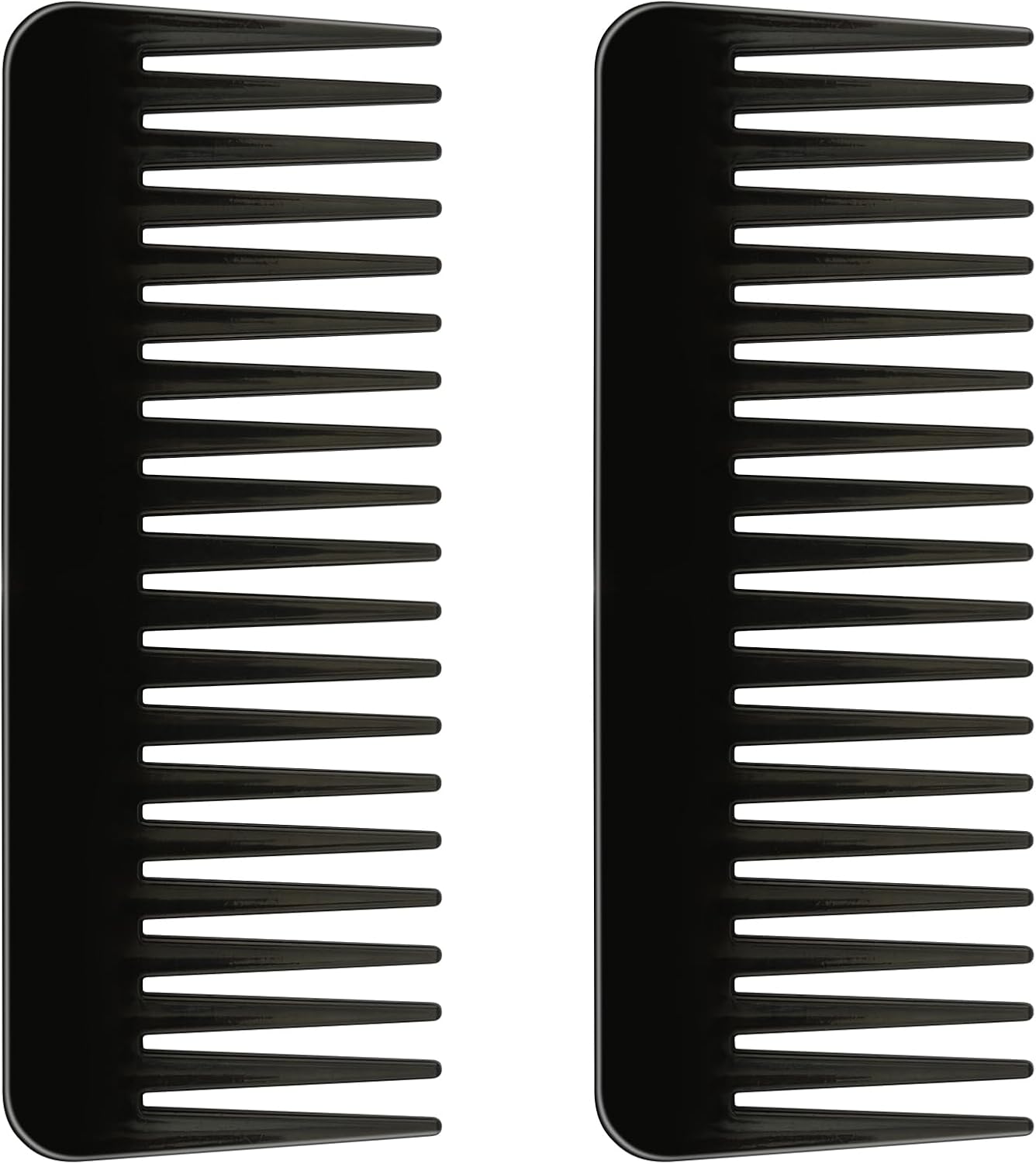Large Detangling Comb Set - 2PCs Black Wide Tooth Shower Combs for Wet ...