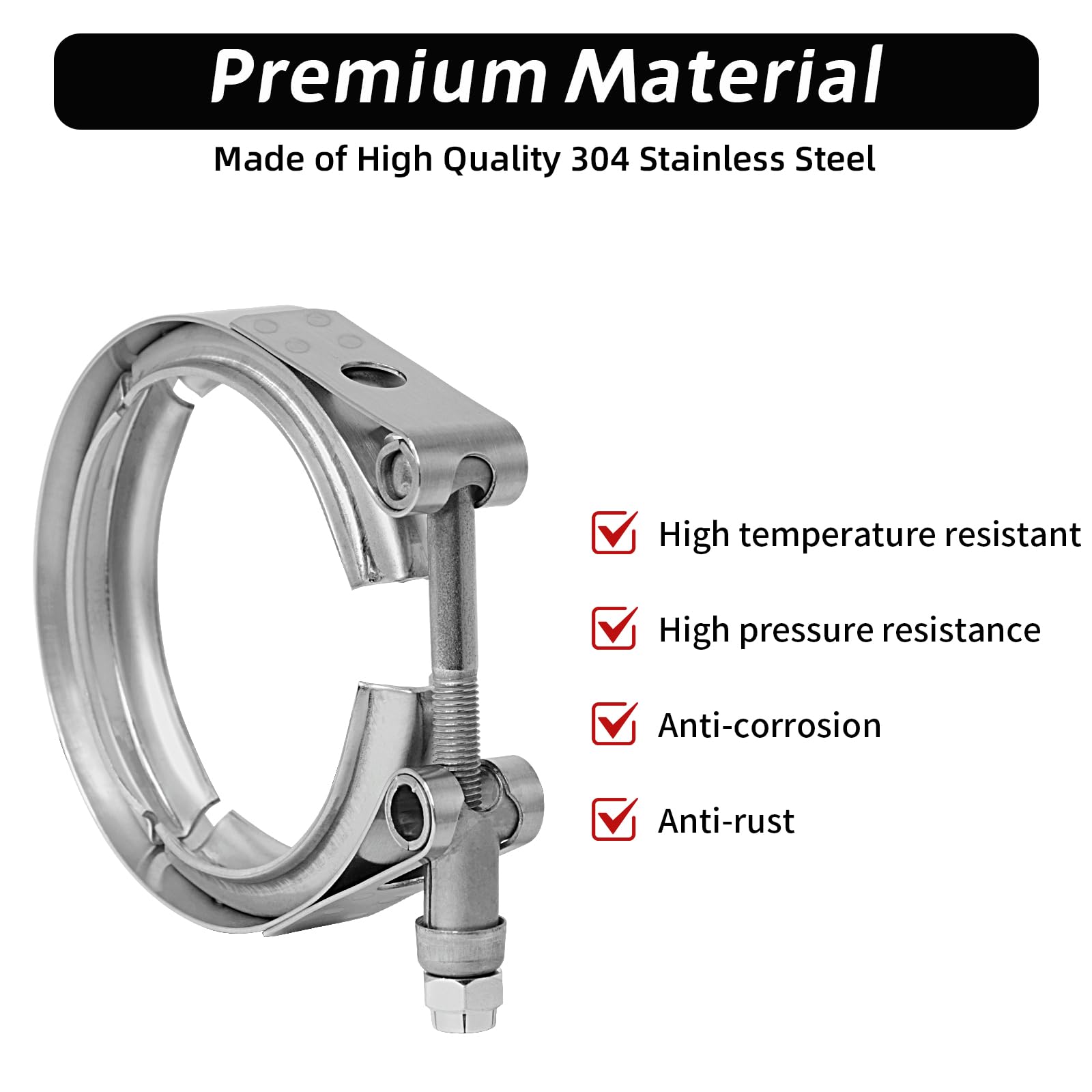 Snapklik.com : 4.5 Inch V Band Clamp 304 Stainless Steel 4-1/2 Inch V ...