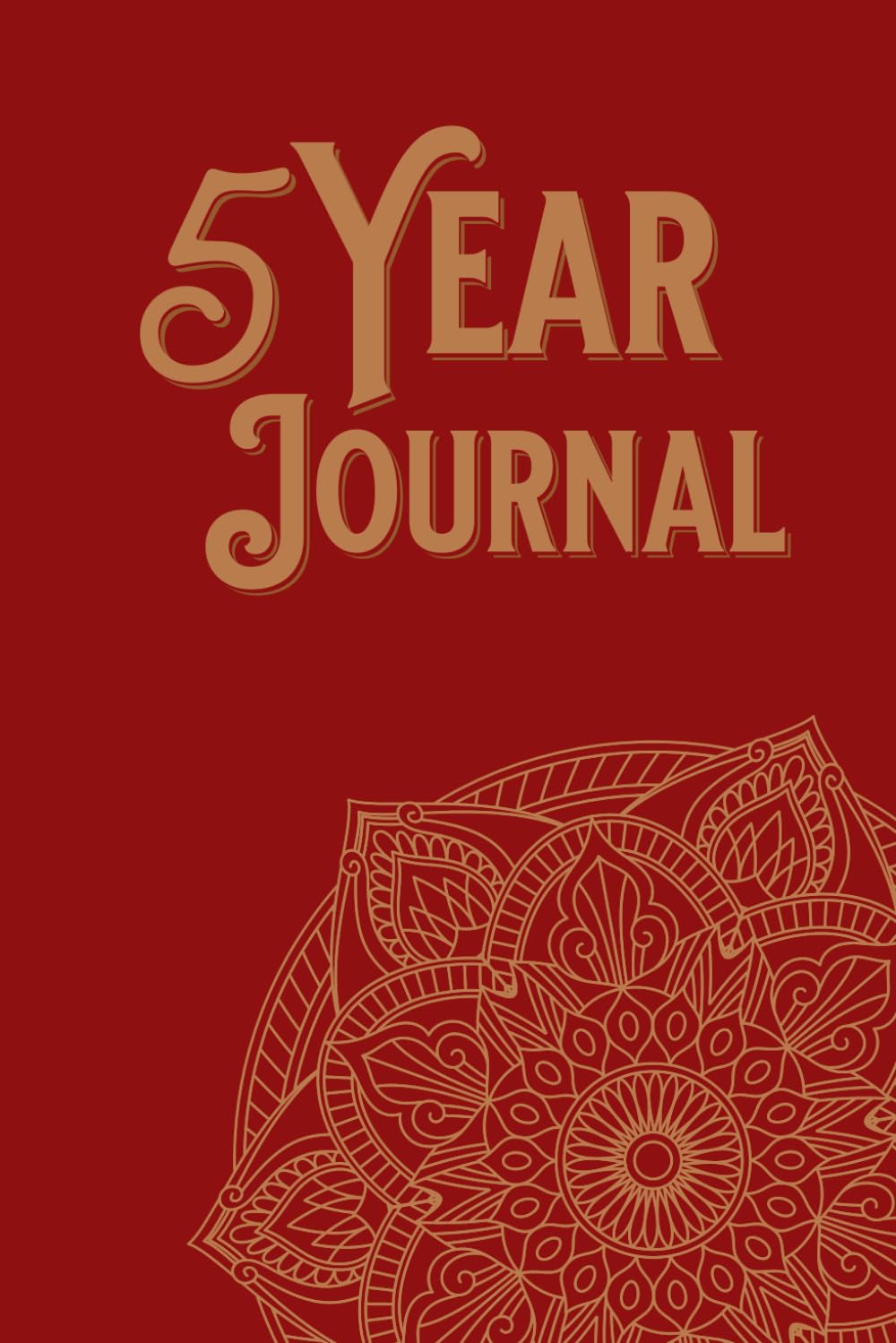 Amazon.com: 5 Year Journal: Dated Diary | 368 pages | 6x9 (Red Mandala ...
