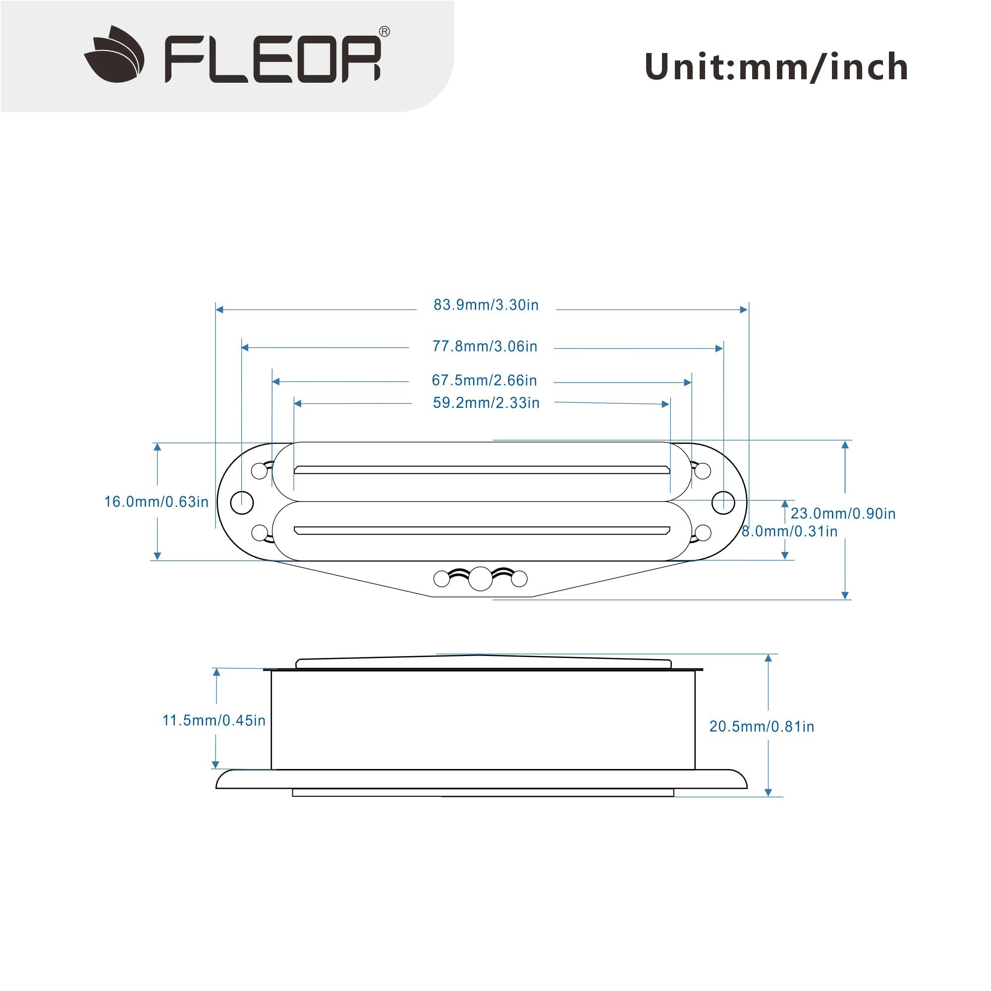 Snapklik.com : FLEOR Alnico 5 Hot Dual Rail Humbucker Single-Coil-Sized ...