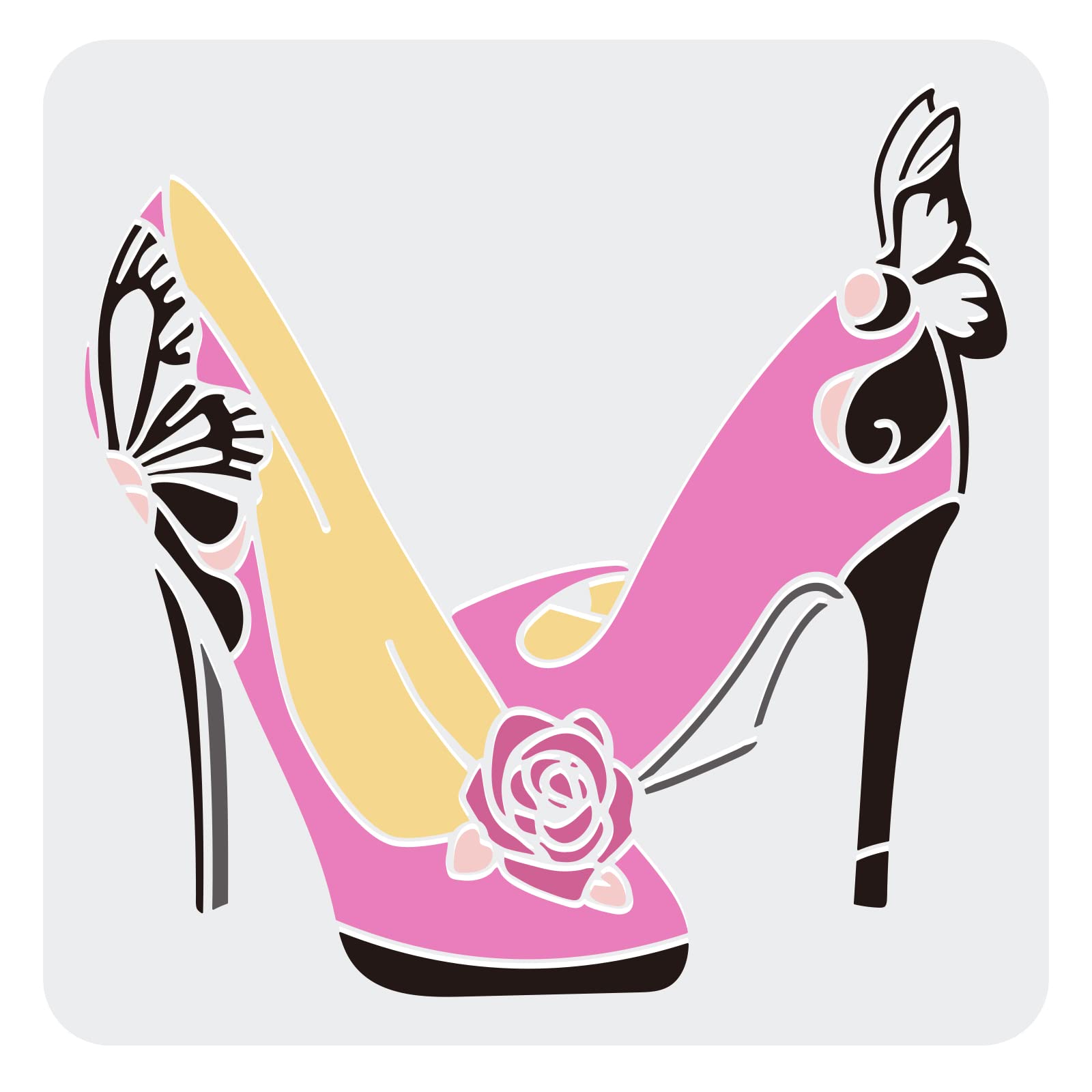 High Heel Shoe Cut Out Template