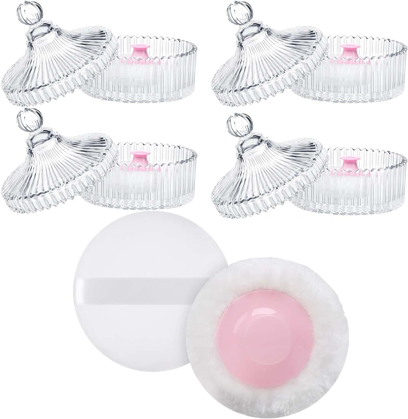 Amazon.com: LAKIRA 4 Pack Extra Large Body Powder Puff and Container, 4 ...