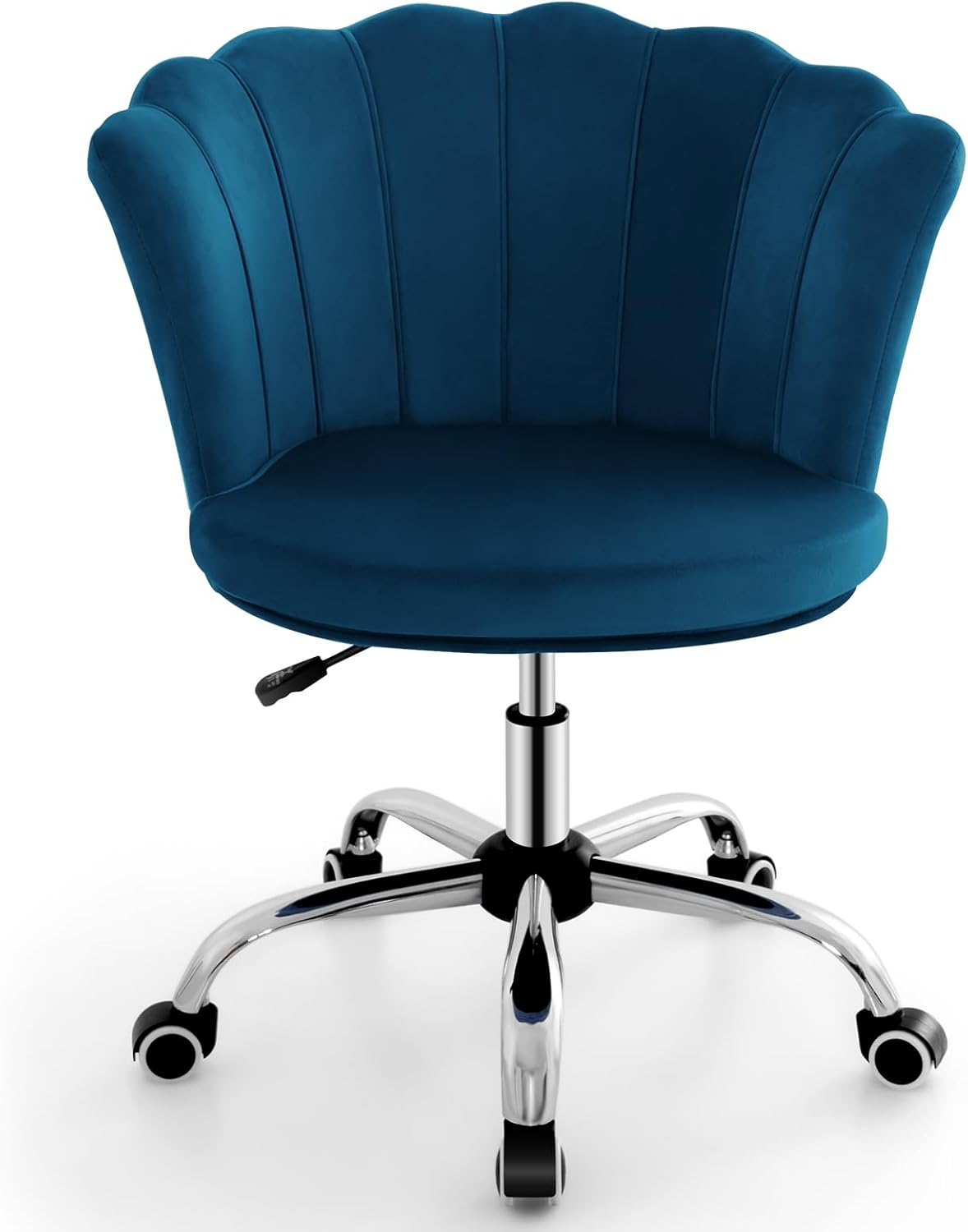 COSTWAY Velvet Office Chair, Height Adjustable Swivel Computer Desk ...