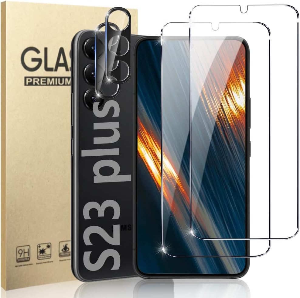 Amazon.com: [2+2 Pack] Galaxy S23 Plus Screen Protector,with 2 Pack ...