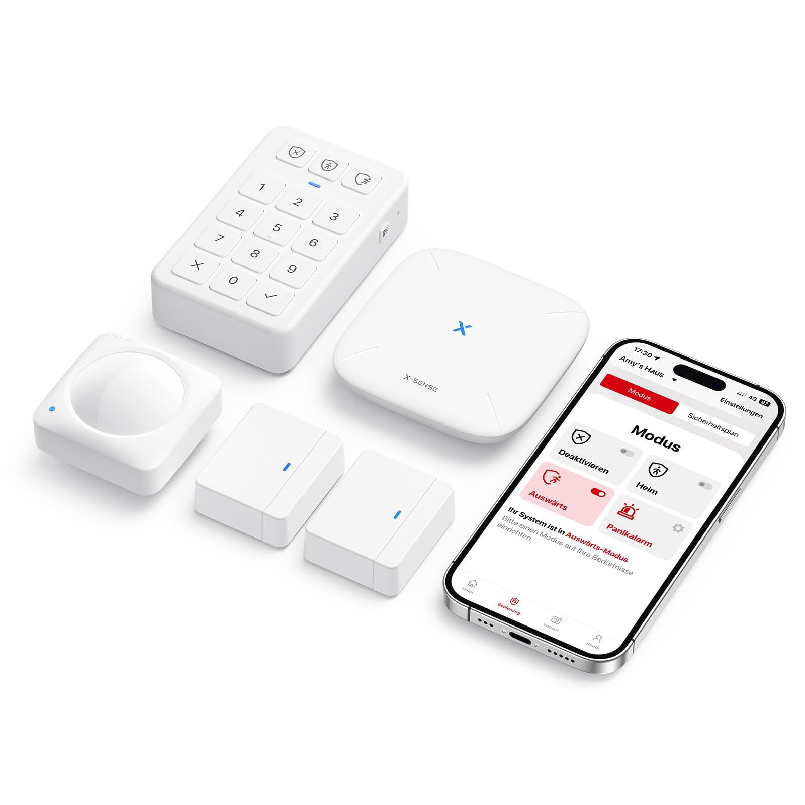 X-Sense Alarmanlage Haus & Wohnung AS05, WLAN Türalarm und Fensteralarm ...