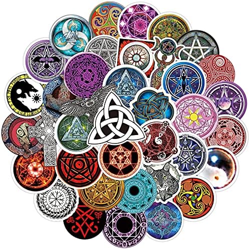 Viking Totem Stickers 50 Pcs Waterproof Vinyl Runic Compass Decals for ...