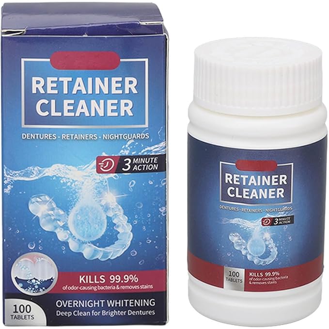 100 Pieces Retainer Cleanser Tablets, Denture Cleaning Tablets, Oral ...