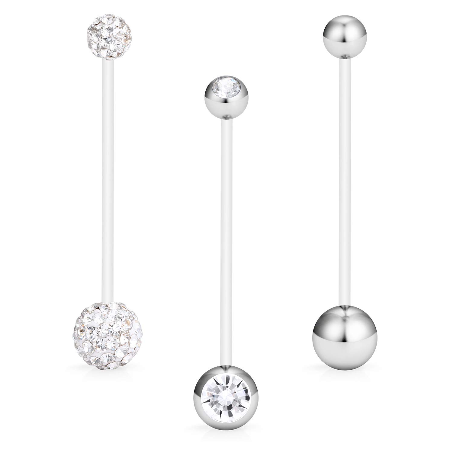 Snapklik.com : 14G 1 1/2 Inch CZ Sports Pregnancy Maternity Flexible ...