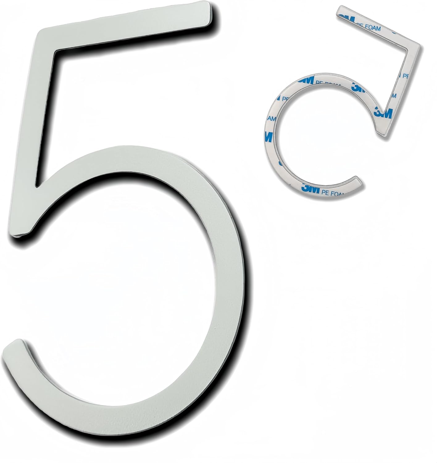 Amazon.com: TILUODA Self-adhesive house number 5 inches-silver, modern ...