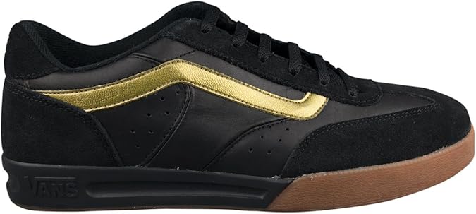 Vans Mens Leather Black Gold Jim Greco 2 Skate Shoes Trainers : Amazon ...