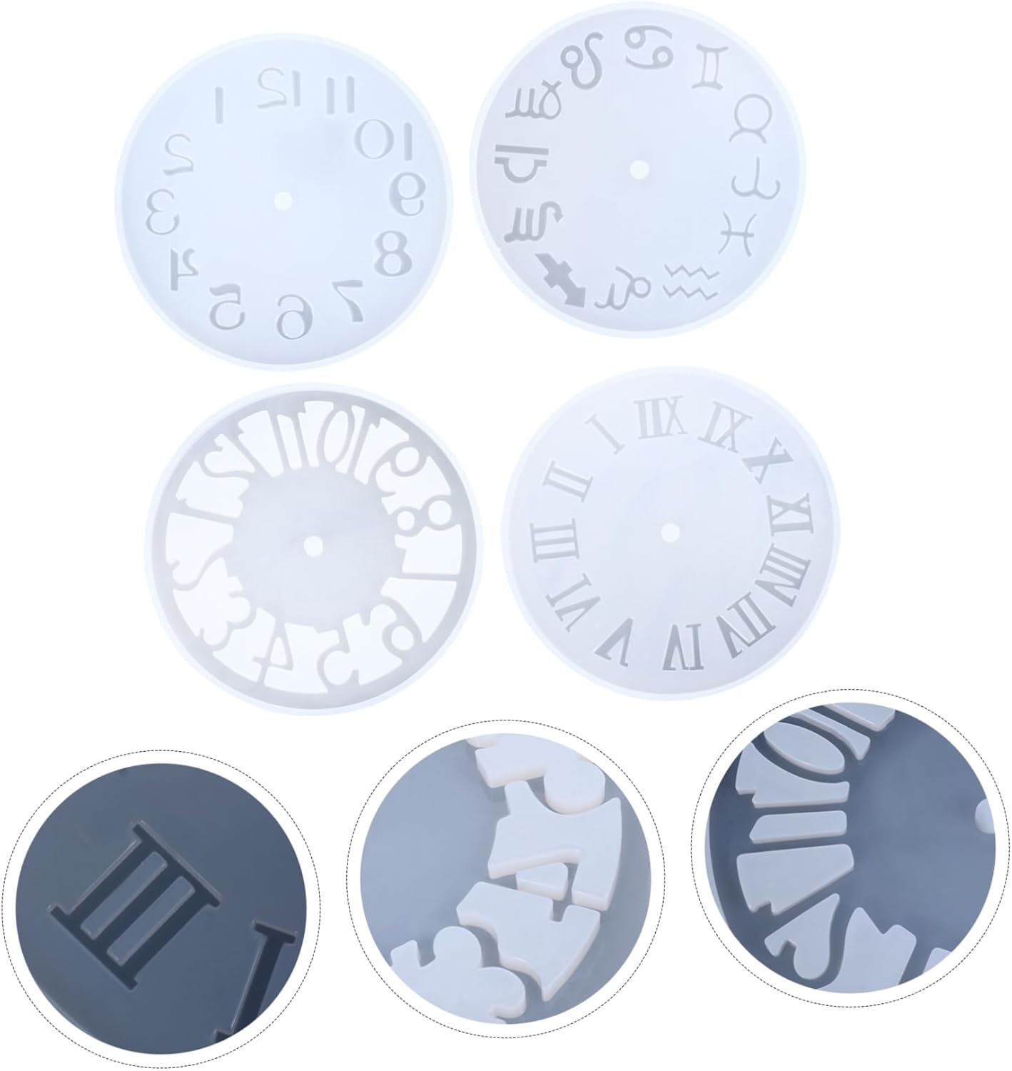 Amazon.com: 4pcs Clock Silicone Mold Epoxy Mould Constellation Clock ...