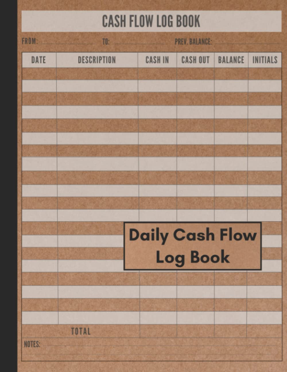 Daily Cash Flow Log Book: Financial Record Keeping Notebook For ...