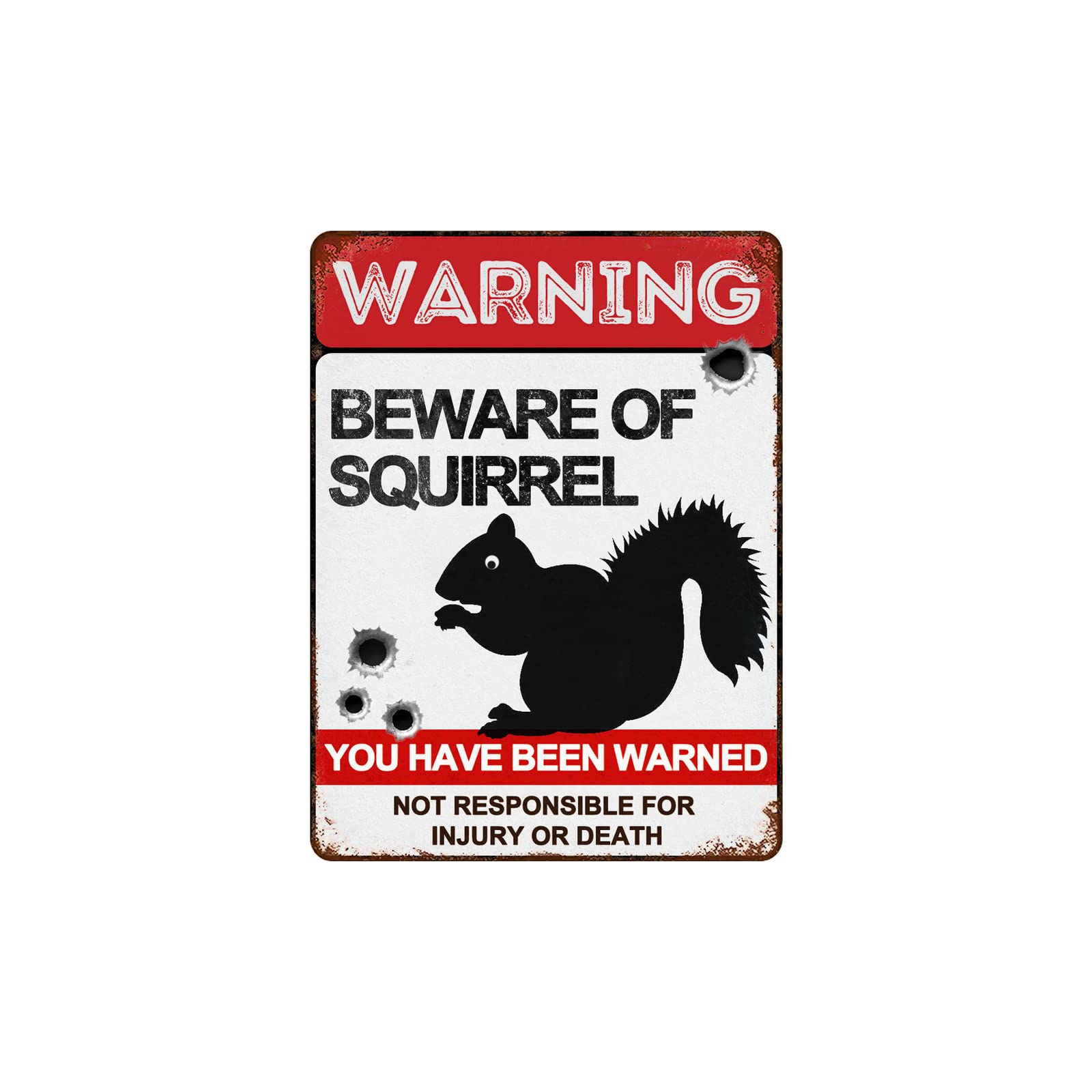 Amazon.com : BAIWIFE Beware of Squirrel Signs 8"x12" Vintage Metal ...