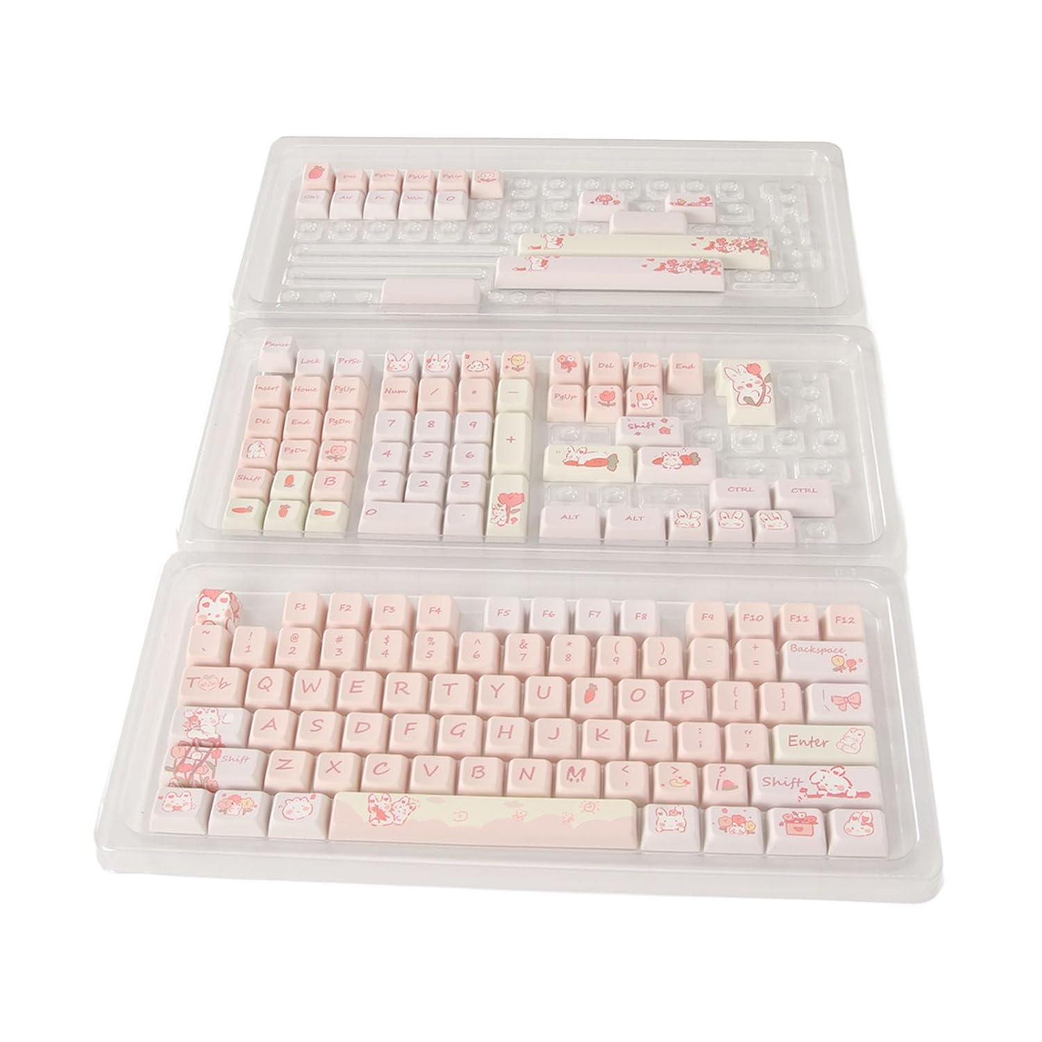 148 PBT Key Cap Cover Set, Dye Sublimation Pudding Keycaps with Cartoon ...