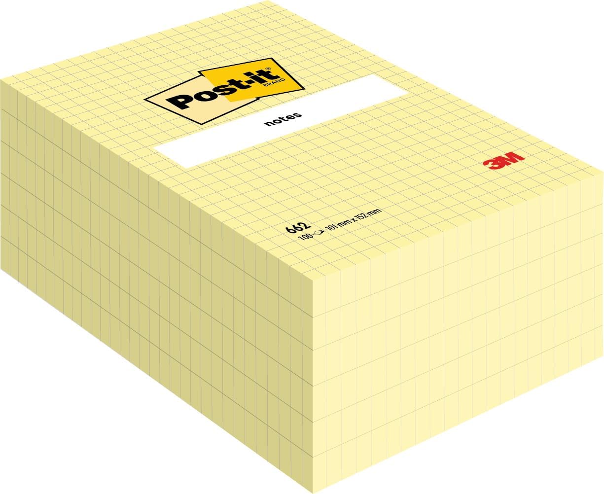 Post-it Notes Autocollantes, Grand Format XXL, Grille, 101 mm x 152 mm ...