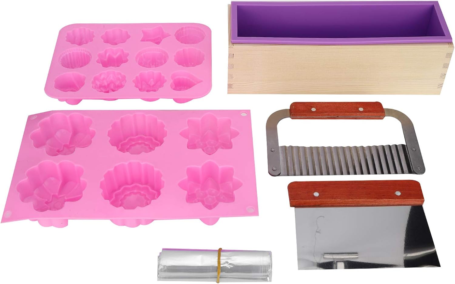 Amazon.com: VTOSEN Soap Cutter Set, Function Adjustable Bamboo Wooden ...
