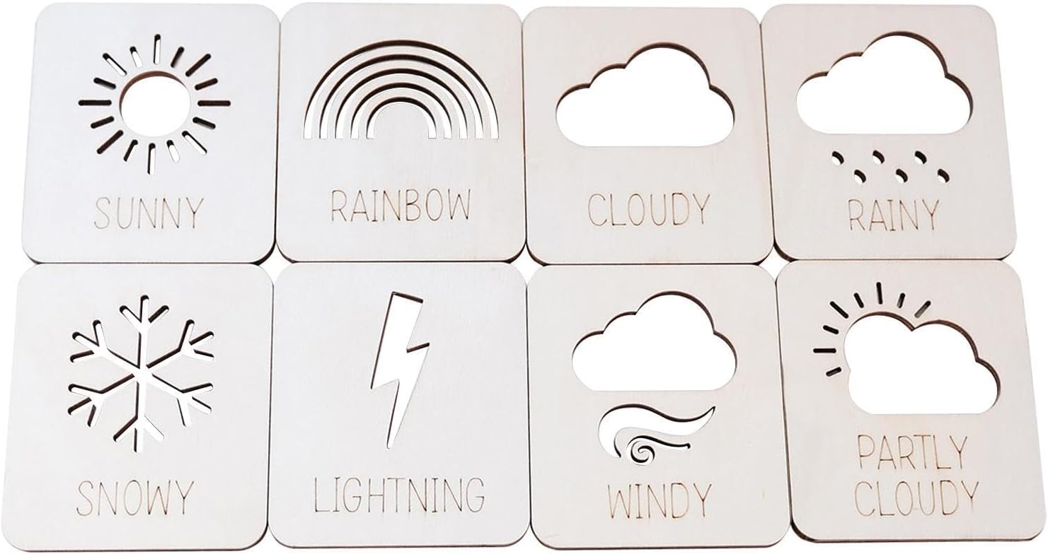 Rooeling Weather Board, Weather Board Learning Toys for Kids - Portable ...