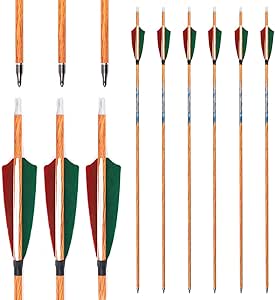 ACCMOS 6pcs Wood-like Carbon Shaft Arrows Spine 300 350 400 500 600 700 ...