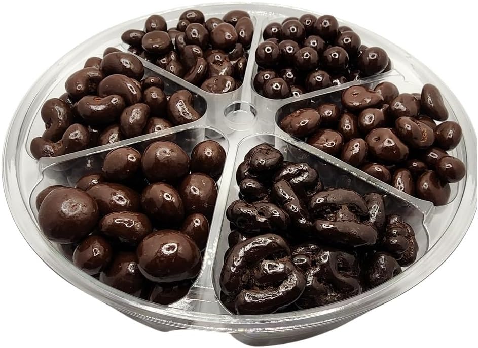 Amazon.com : Dark Chocolate Nuts Fruit Gift Basket Tray, Walnuts in ...