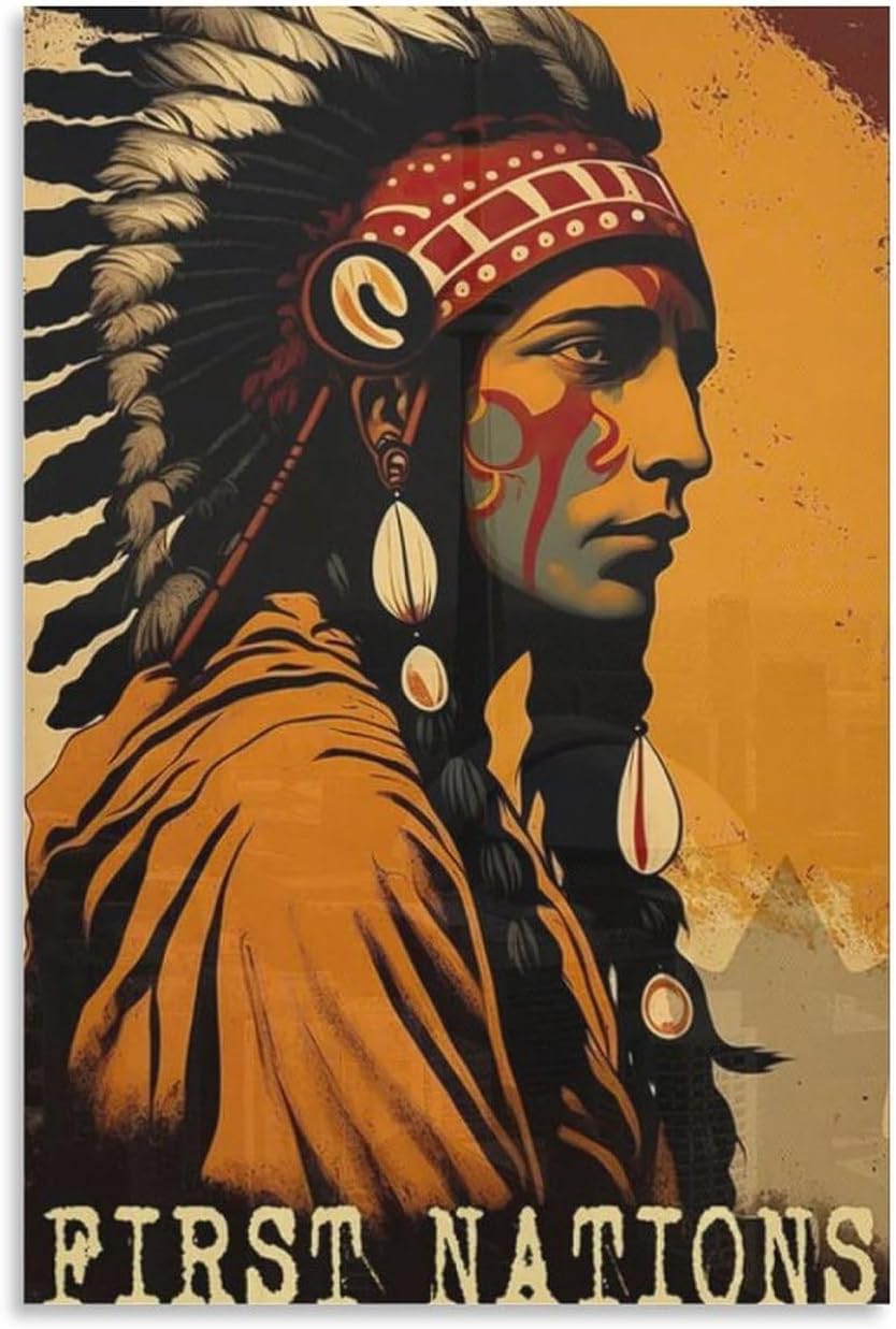 Amazon.com: Native American Illustration Poster, First Nations Art ...